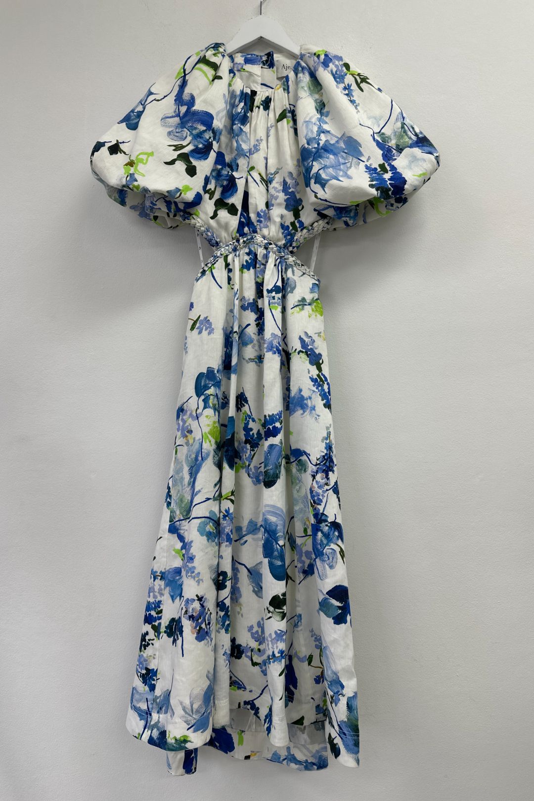 Buy Floral Print Capucine Puff Sleeve Midi Dress | AJE | GlamCorner