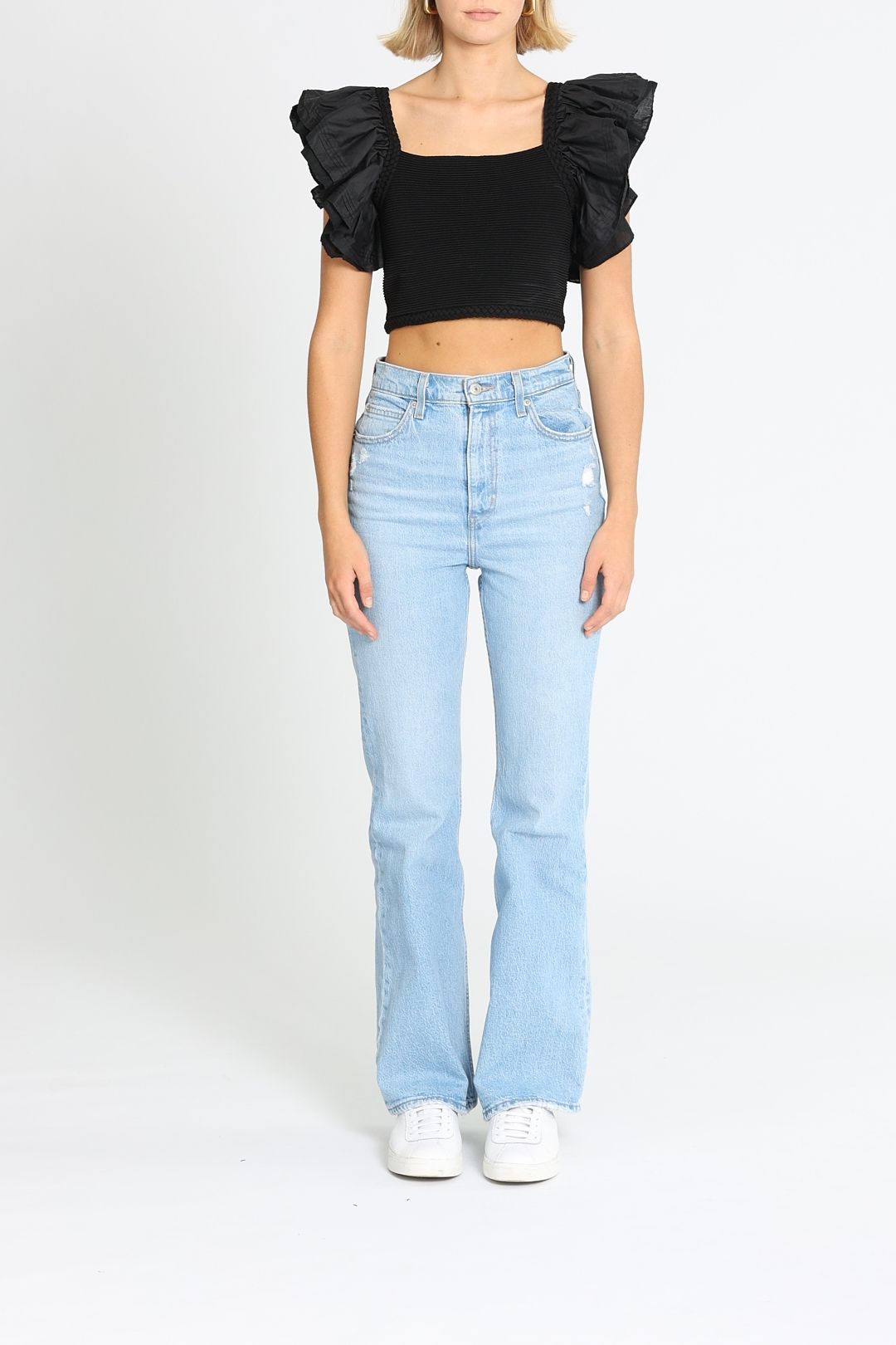 Hire Corinne Knit Bodice Crop Top | Aje | GlamCorner