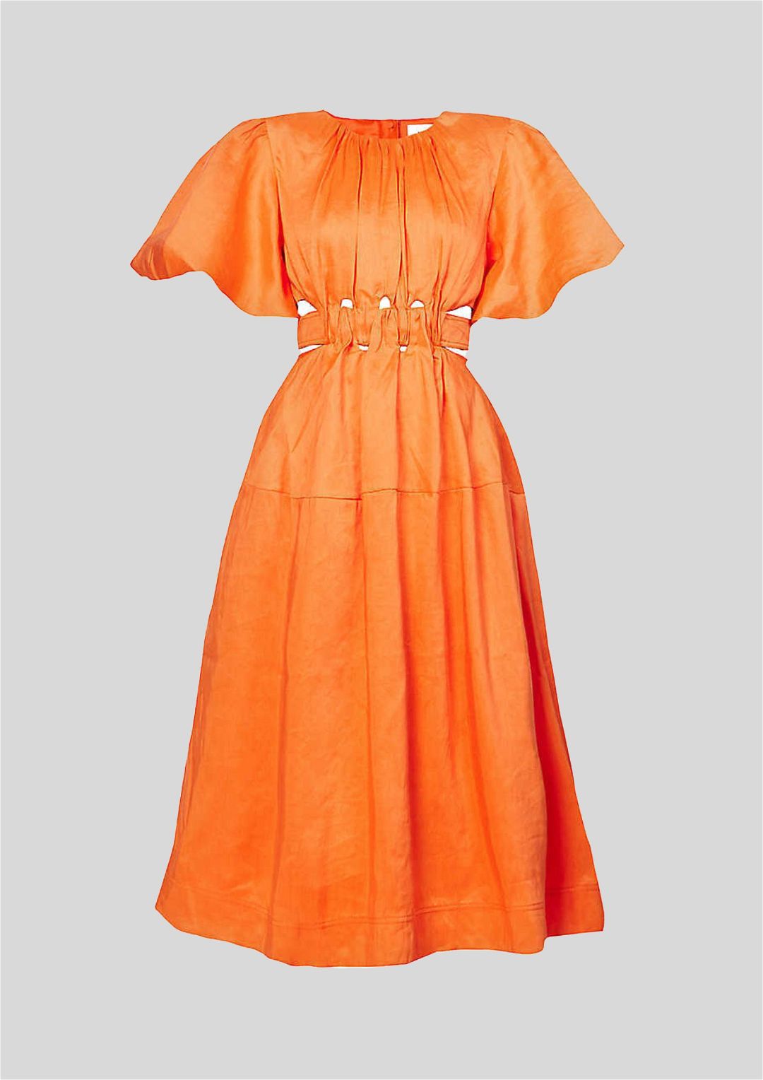 Buy Cosette Tie Back Orange Midi Dress | AJE | GlamCorner