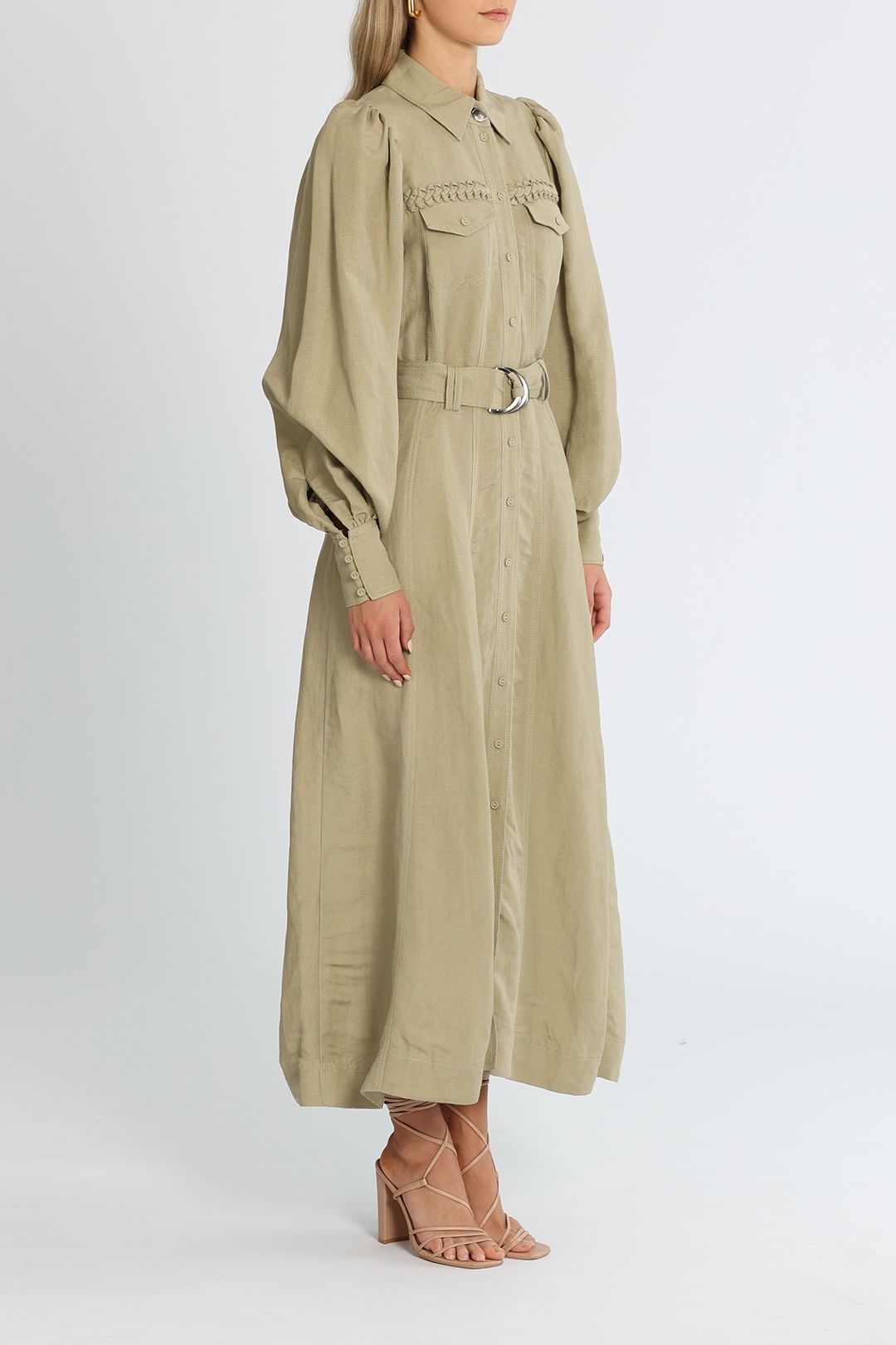Hire Ephemera Braided Midi Dress in Concrete Grey | AJE | GlamCorner