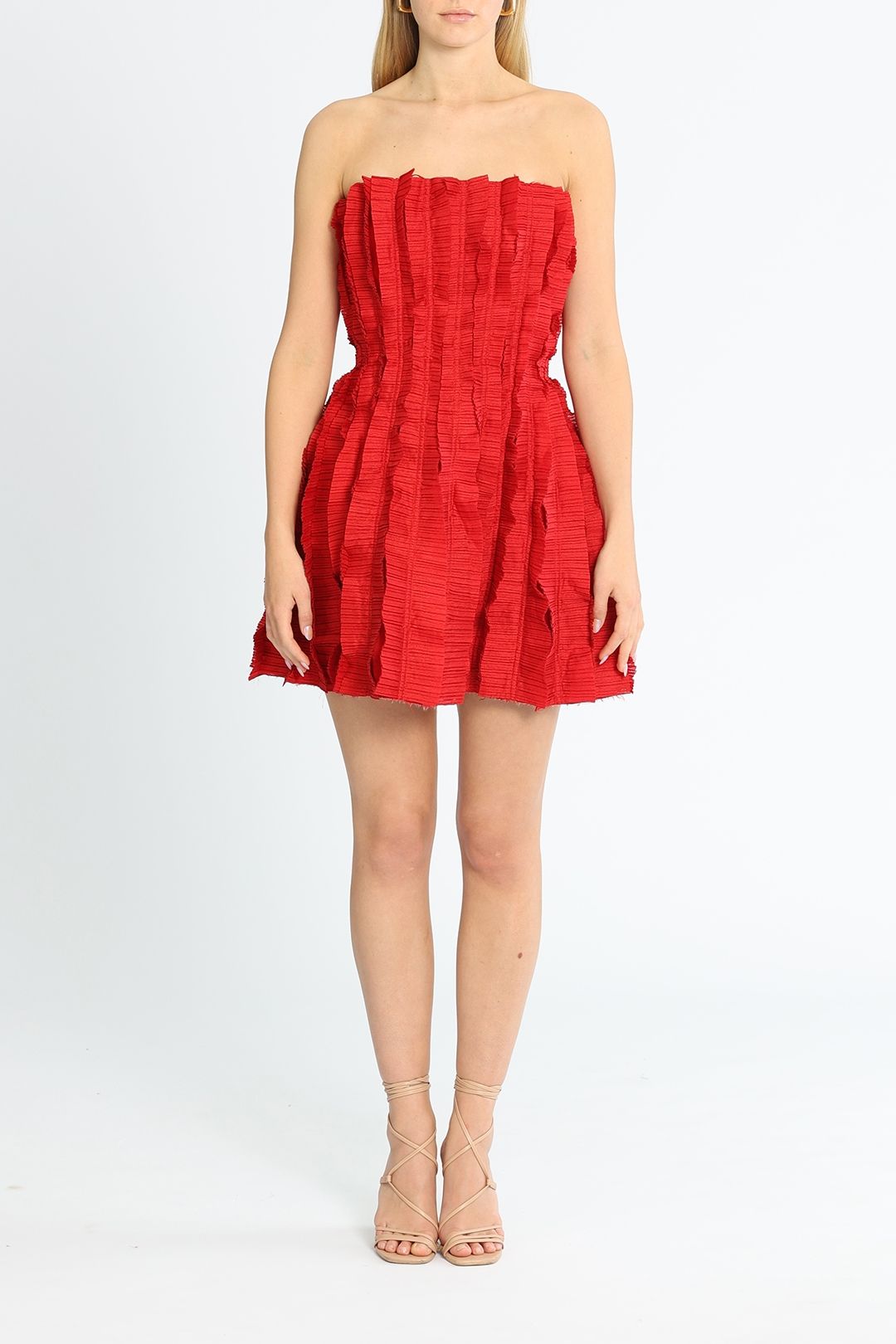 Hire Hybrid Mini Dress in Red | AJE | GlamCorner