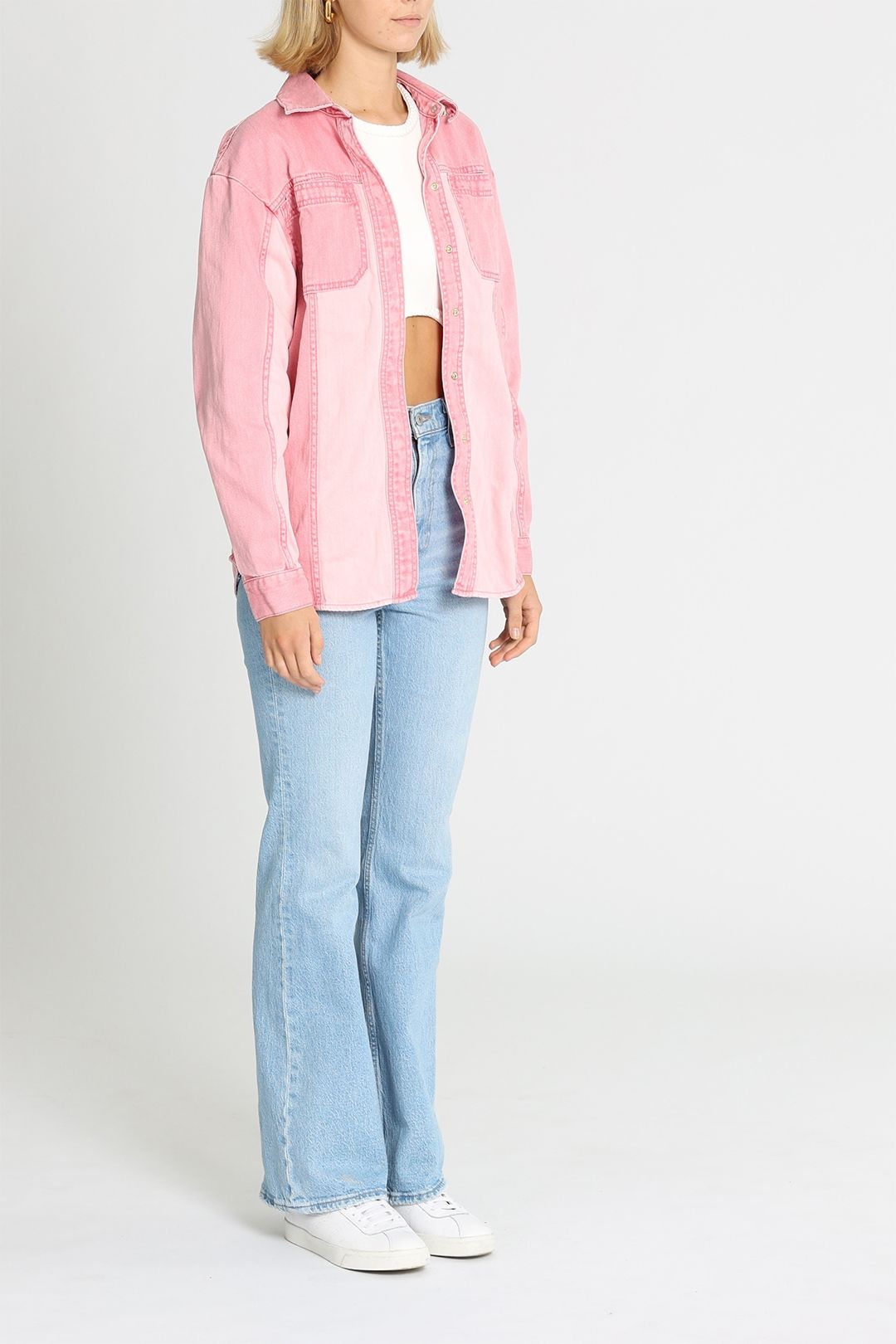 Hire Shades Pink Denim Shirt | Aje | GlamCorner