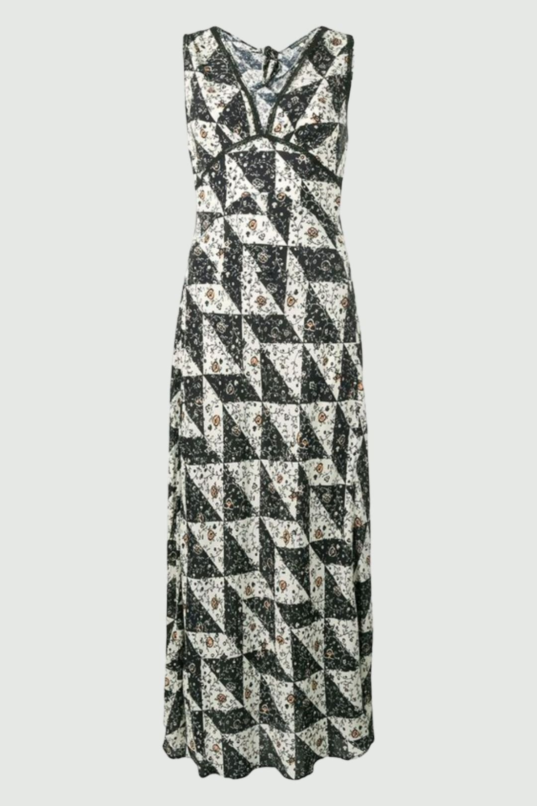 Buy Multi Floral Tile Print Dress | ALEXACHUNG | GlamCorner