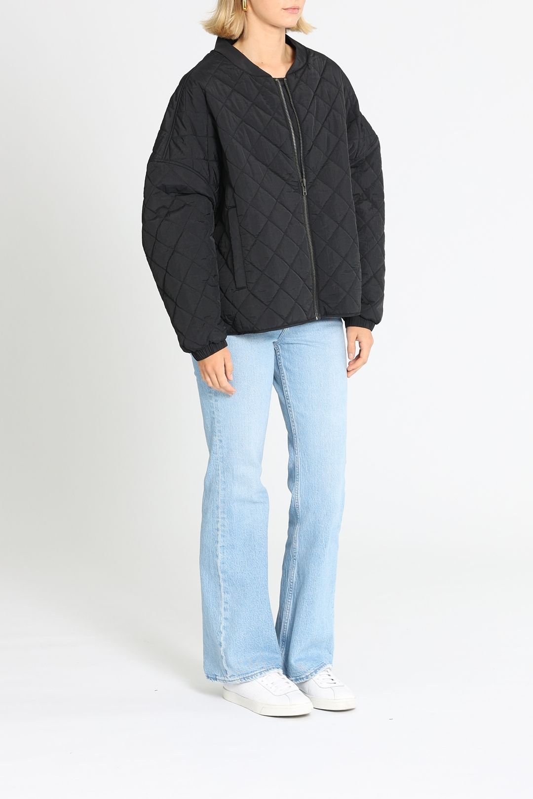 Hire Willa Quilted Jacket in Black | Assembly Label | GlamCorner