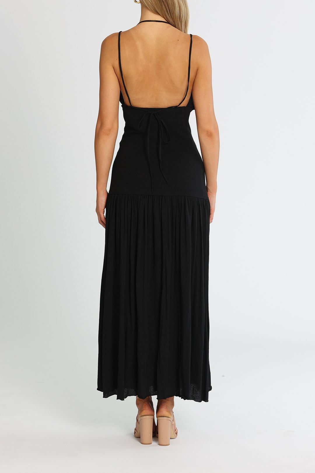 Hire Cross Back Dress in Black | Bassike | GlamCorner