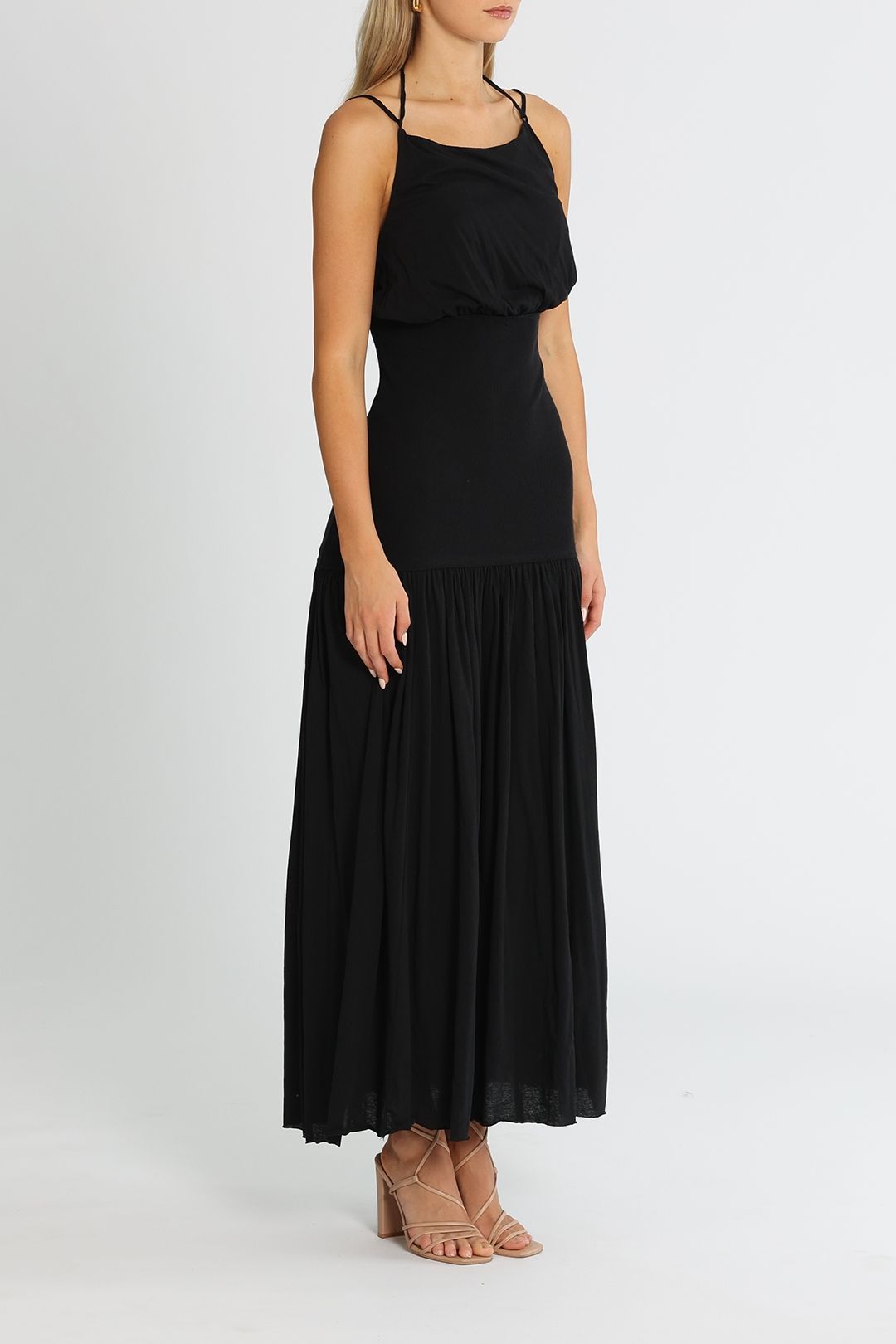 Hire Cross Back Dress in Black | Bassike | GlamCorner