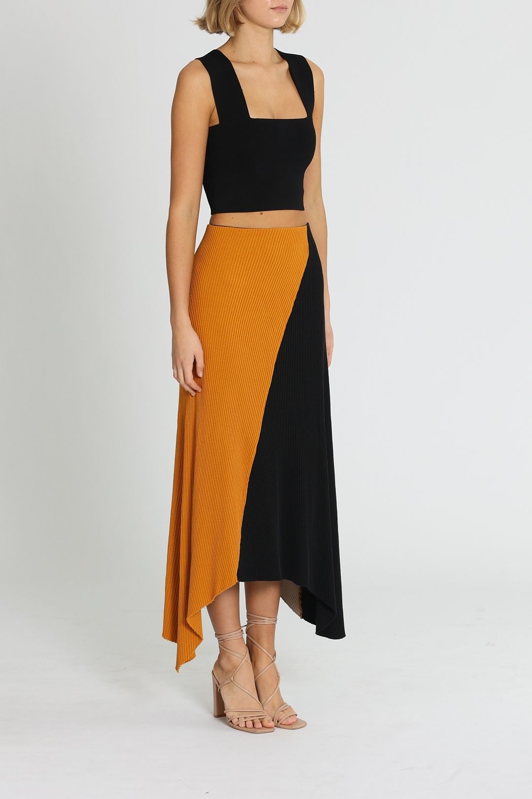 Hire Panelled Drapey Skirt | Bassike | GlamCorner