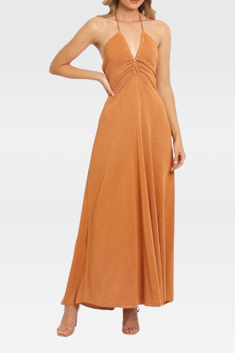Buy Insta Knit Maxi Dress in Orange | Bec and Bridge | GlamCorner