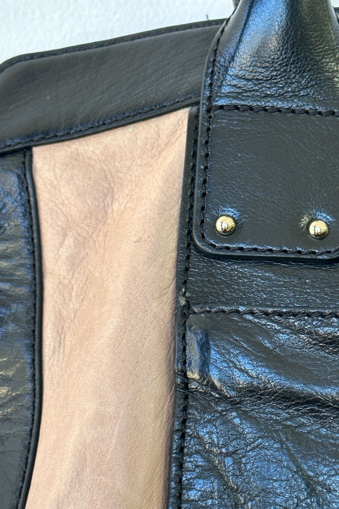Buy Beige and Black Colourblock Tote Bag | Witchery | GlamCorner