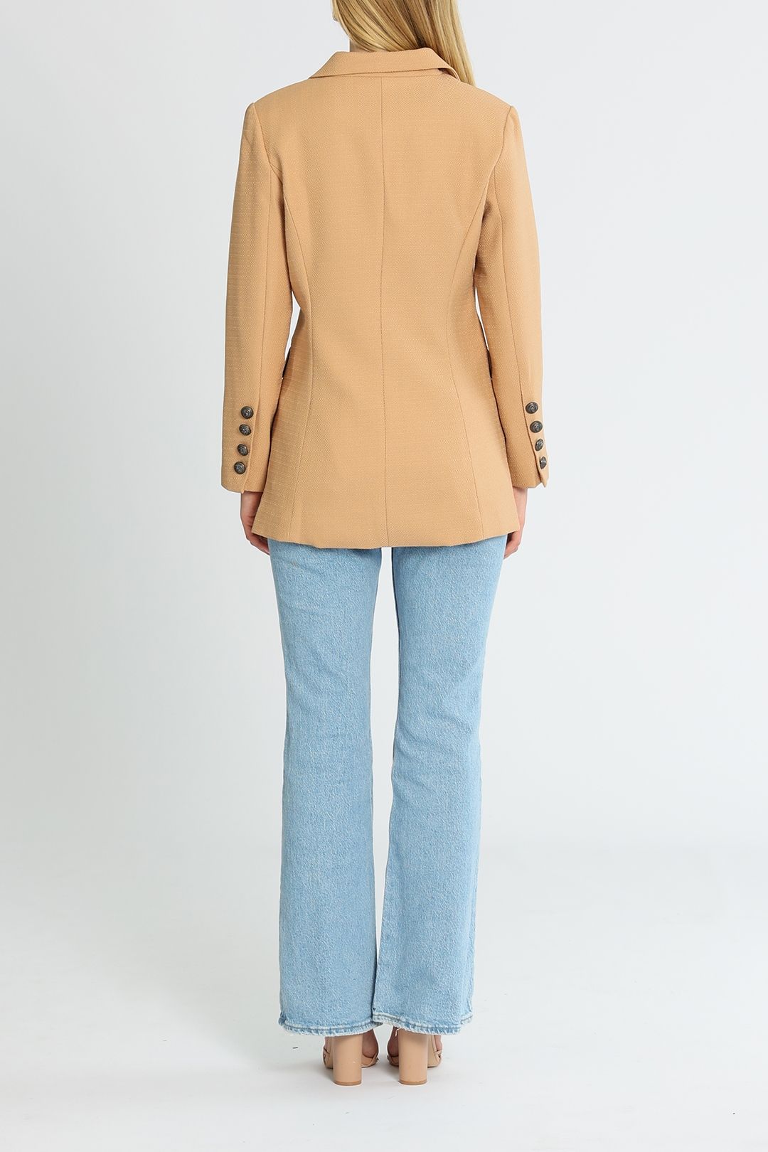 Hire Princess Polly Weave Blazer Camel | Belle and Bloom | GlamCorner