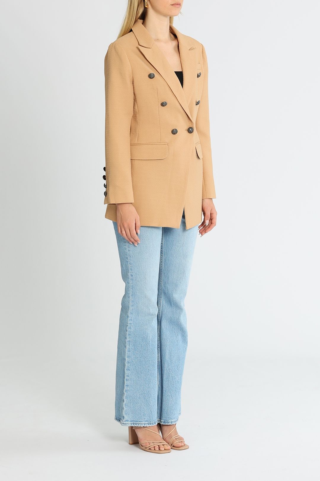 Hire Princess Polly Weave Blazer Camel | Belle and Bloom | GlamCorner