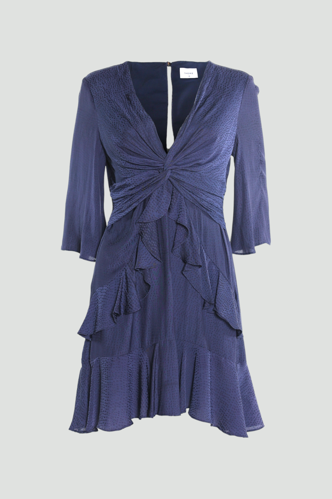 Buy Billionaire Dress Twist Front Ruffle Dress in Navy | Sheike ...