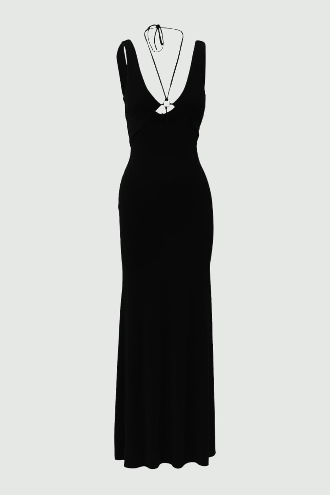 Buy Black Adele O-ring Maxi Dress | Bec and Bridge | GlamCorner