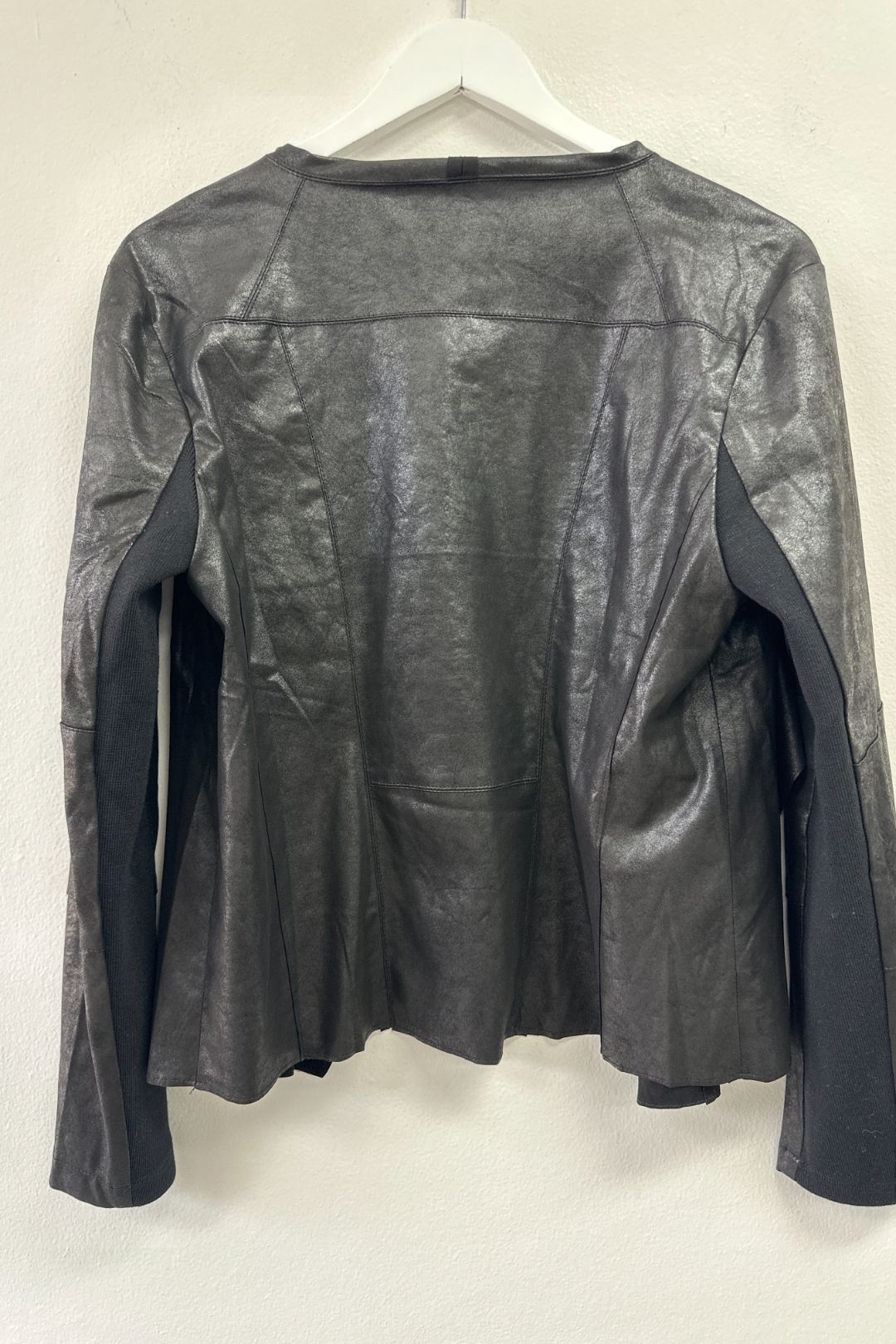 Buy Black Faux Leather Empire Jacket | Brave and True | GlamCorner