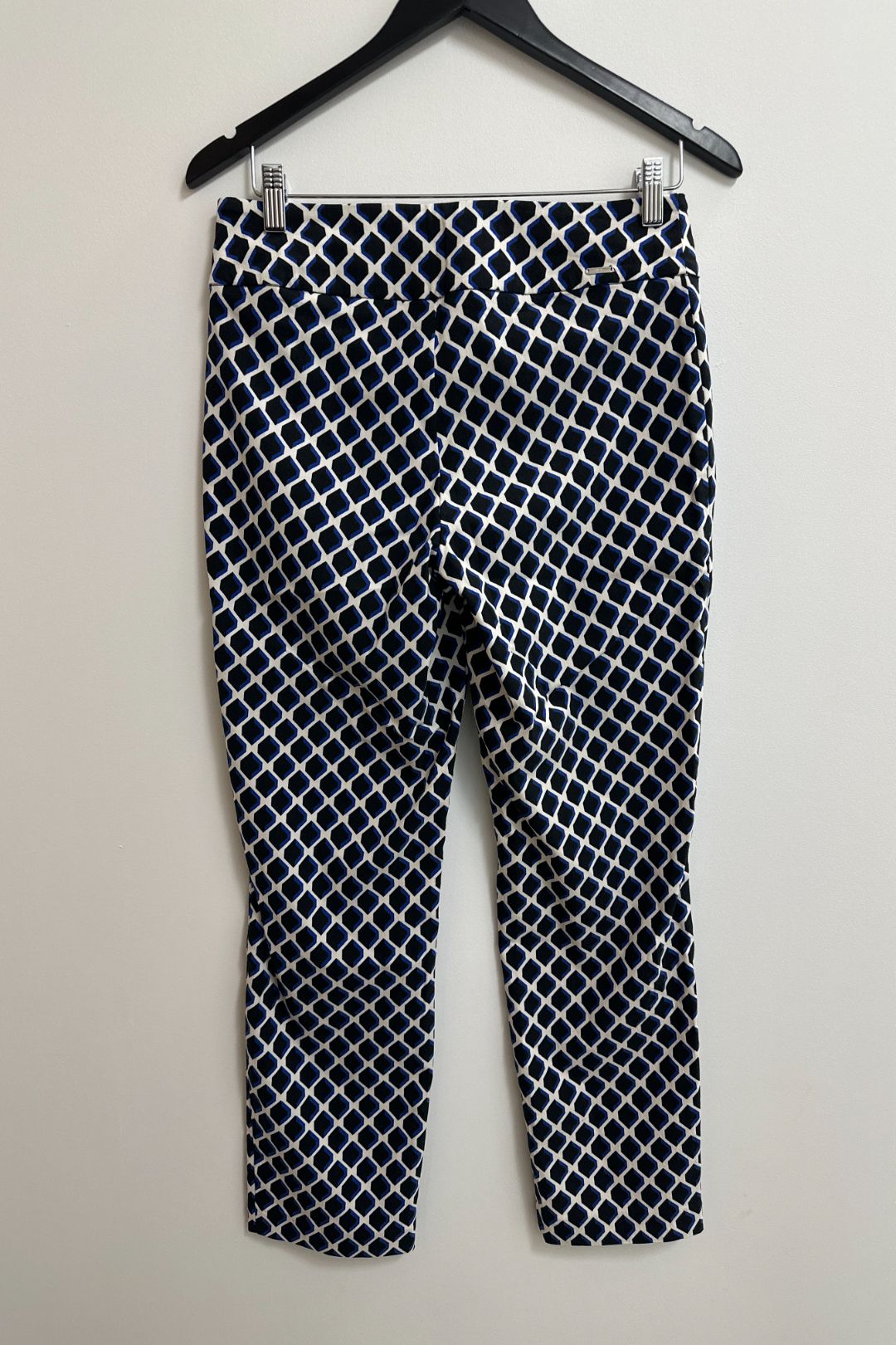 Buy Blue and Black Box Pattern Stretch Pant | Up! | GlamCorner