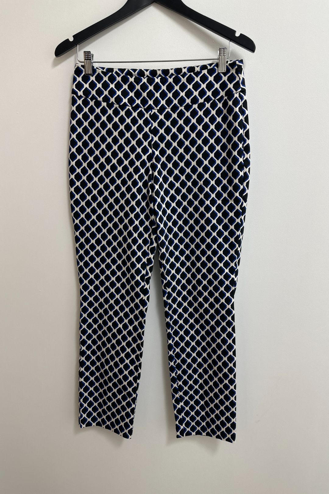 Buy Blue and Black Box Pattern Stretch Pant | Up! | GlamCorner