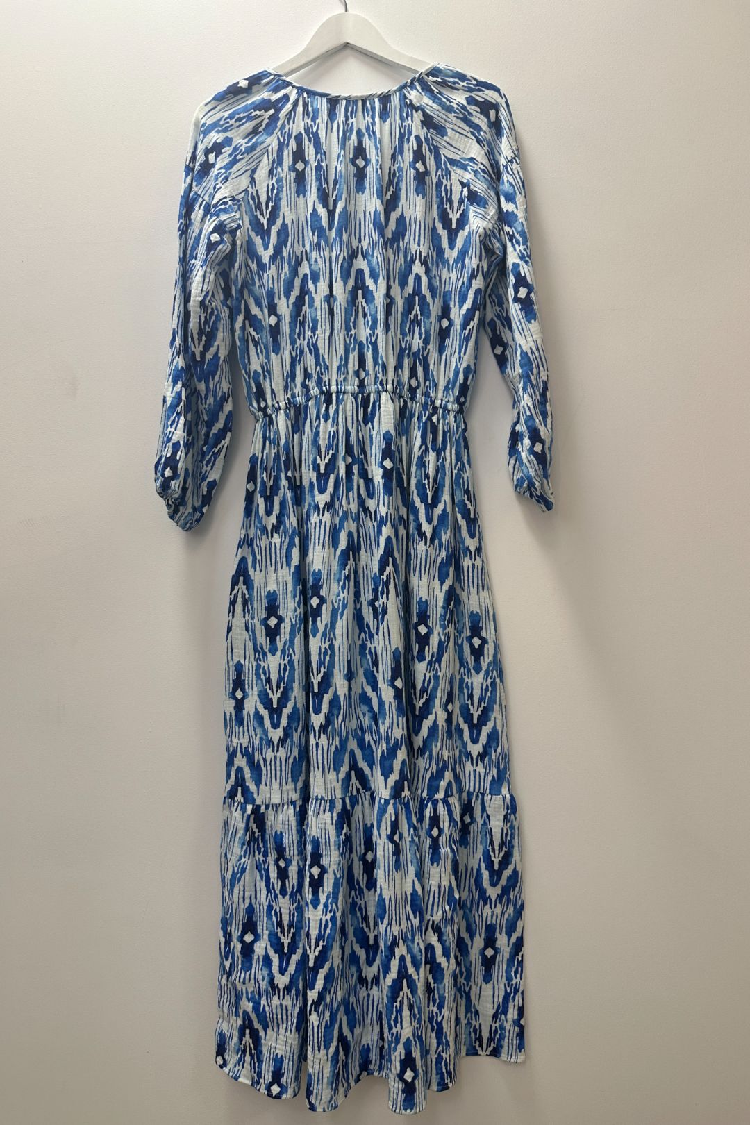 Buy Blue Long Sleeve Volume Waisted Maxi Dress | David Jones | GlamCorner