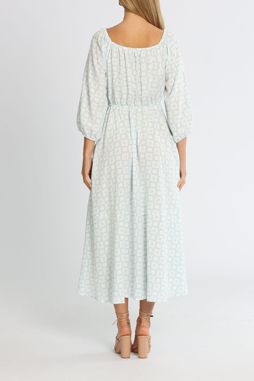 Hire Kindred Puff Sleeve Dress in Code Blue | Brave and True | GlamCorner