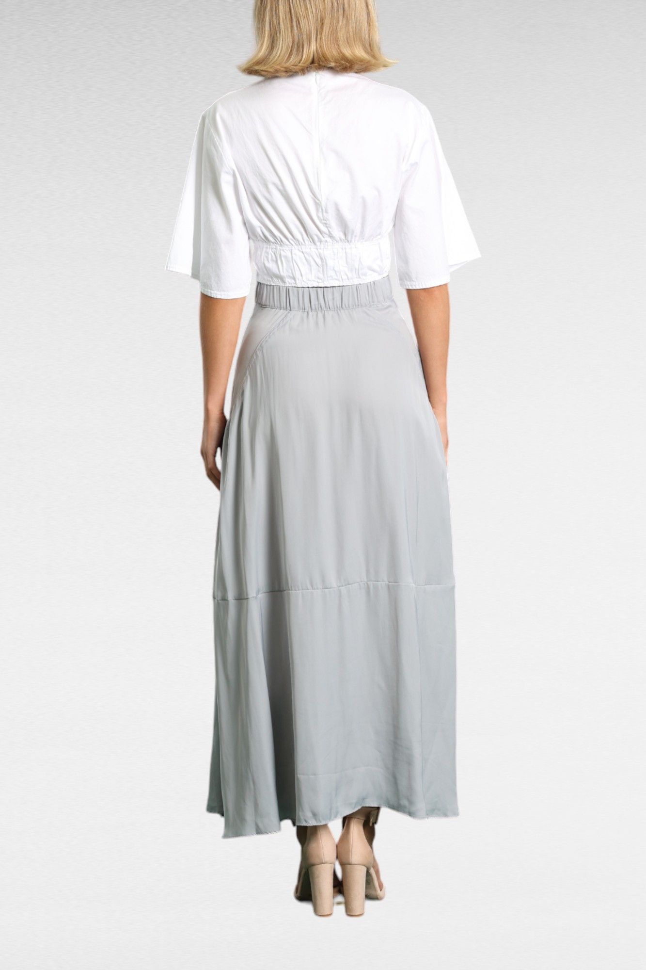 Hire Soul Dress Pewter Silky | Brave and True | GlamCorner