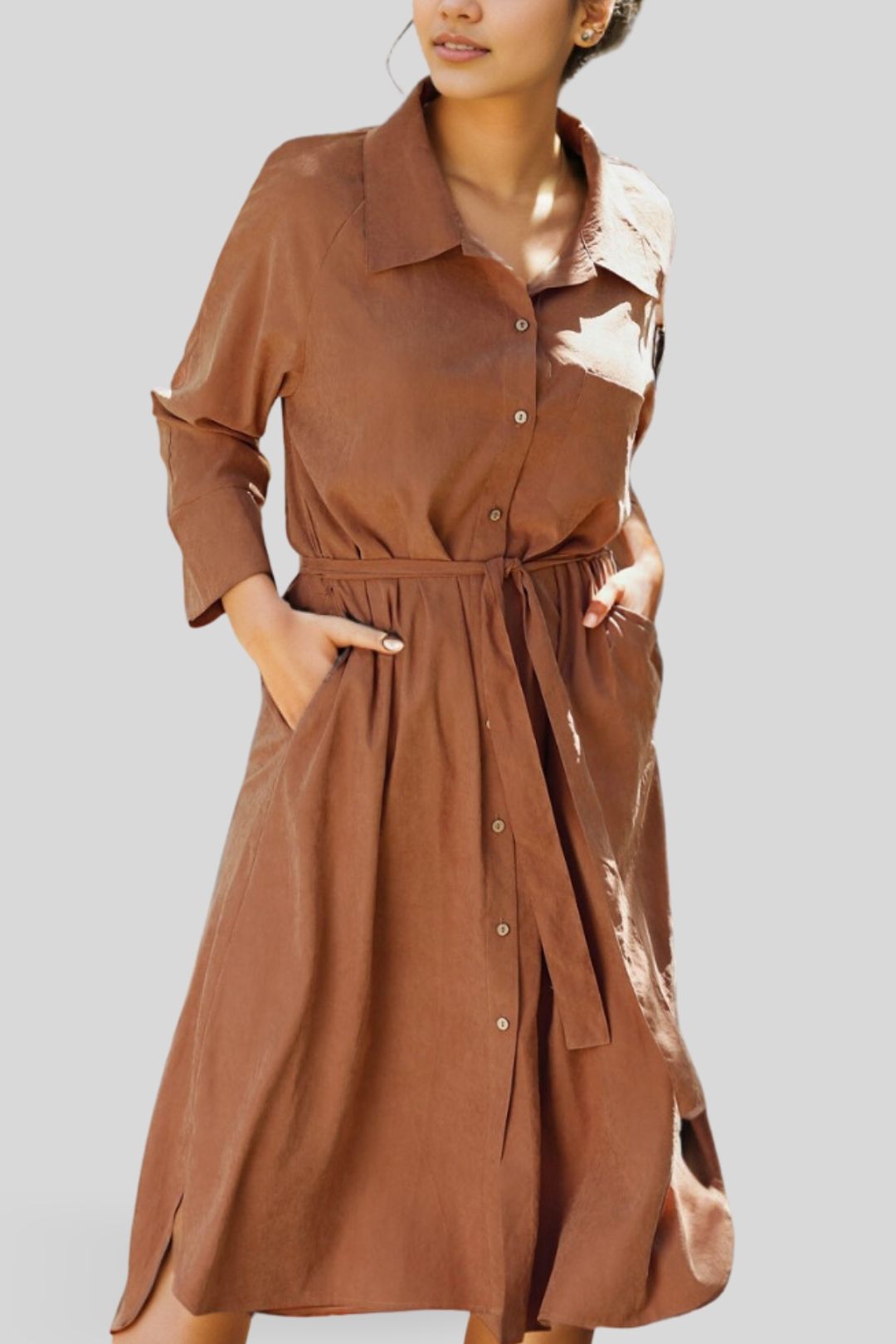 Hire Ines Shirt Dress Mustang | Brave and True | GlamCorner