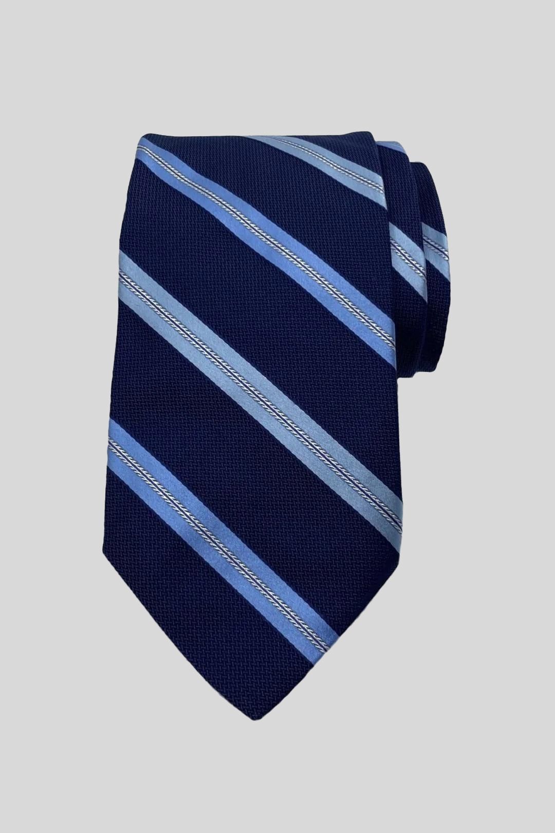 Buy Navy Blue Stripe Preppy Silk Tie | Brooks Brothers | GlamCorner