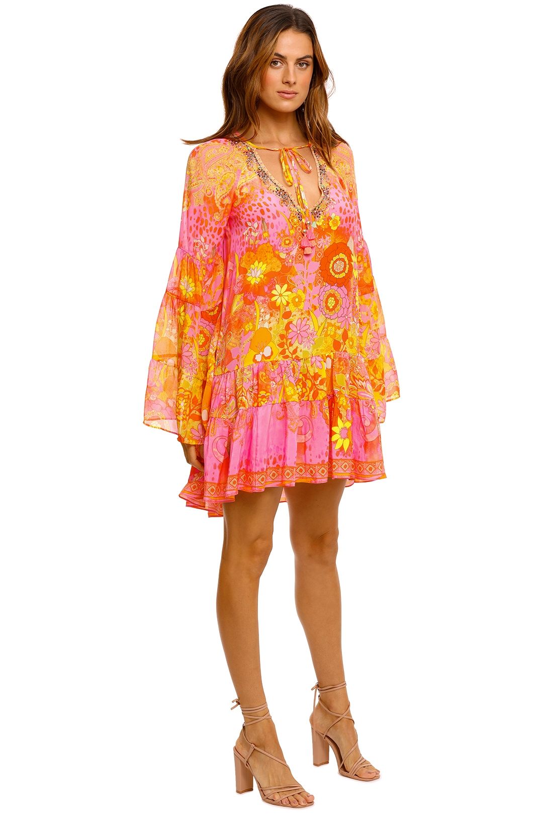 Hire A-Line Gathered Panel Dress | Camilla | GlamCorner