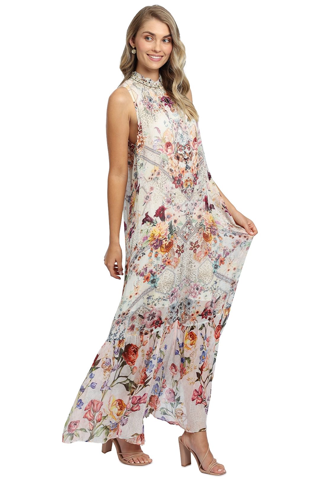 Hire High Neck Keyhole Dress | Camilla | GlamCorner
