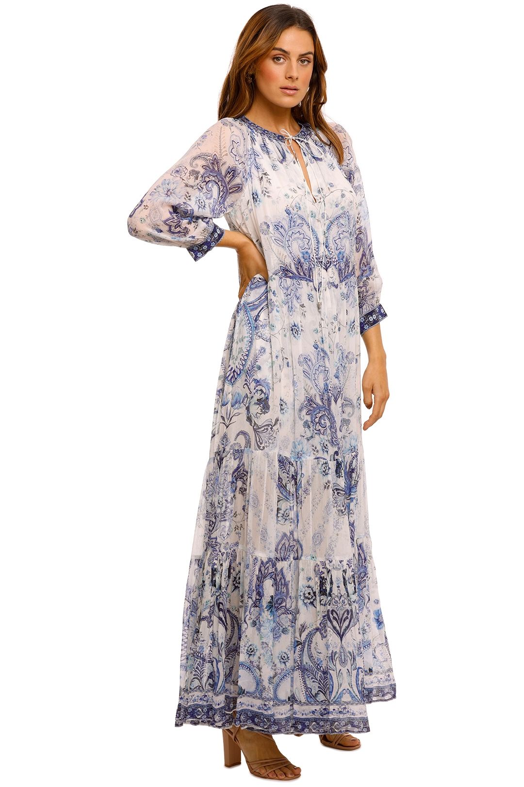 Hire Long Gathered Panel Maxi Dress | Camilla | GlamCorner