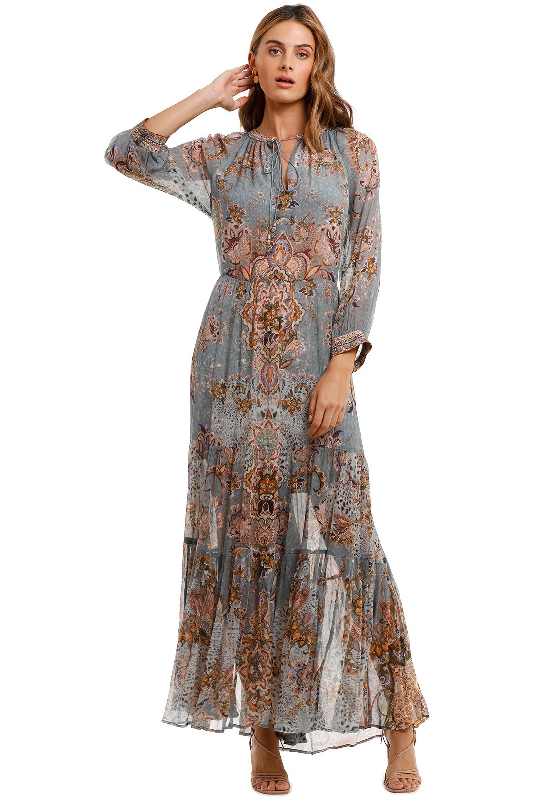 Hire Long Gathered Panel Dress | Camilla | GlamCorner