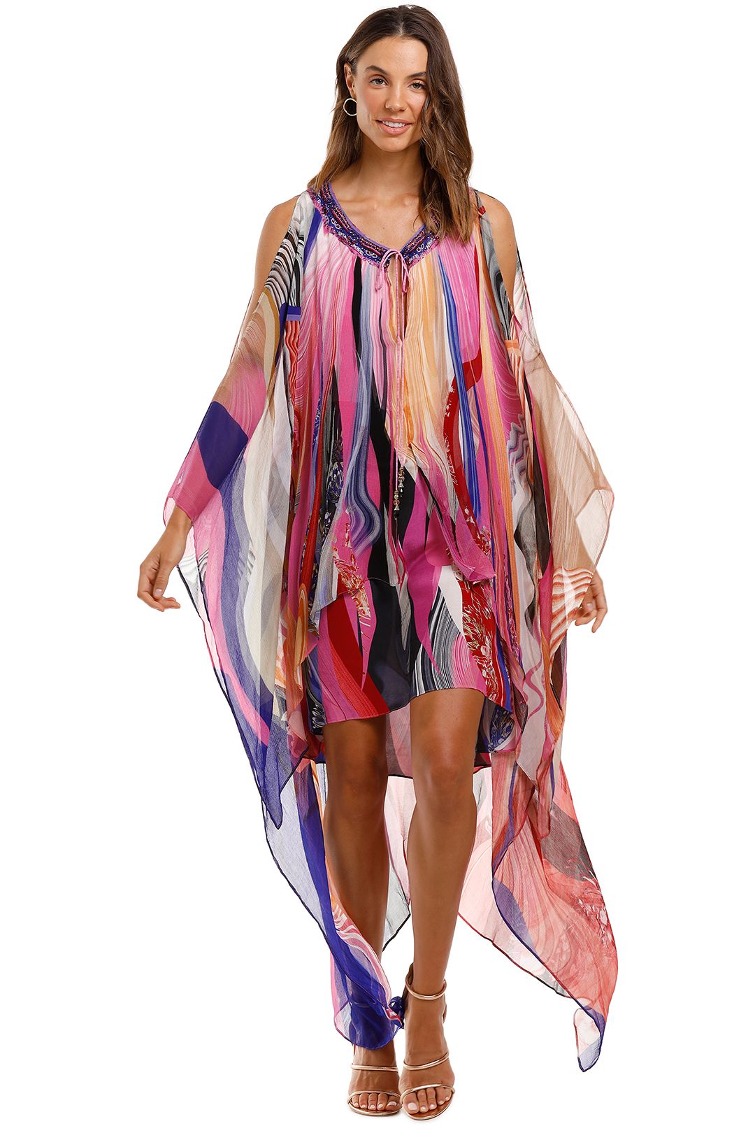 Long Sheer Overlay Dress | Camilla | GlamCorner