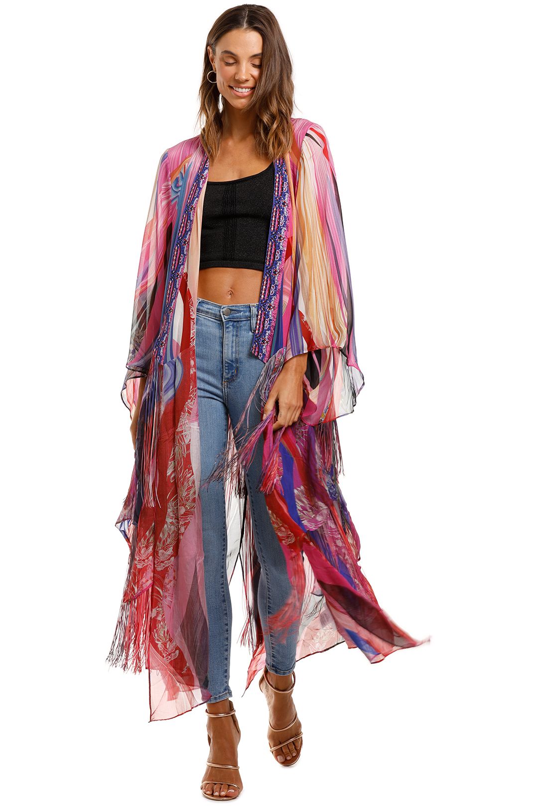 Robe With Double Layered Hem | Camilla | GlamCorner