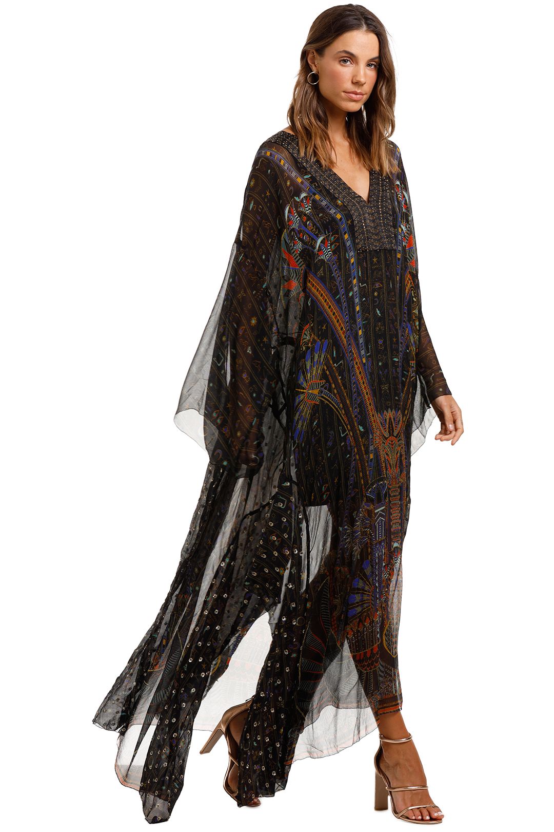 Sheer Kaftan With Tie | Camilla | GlamCorner