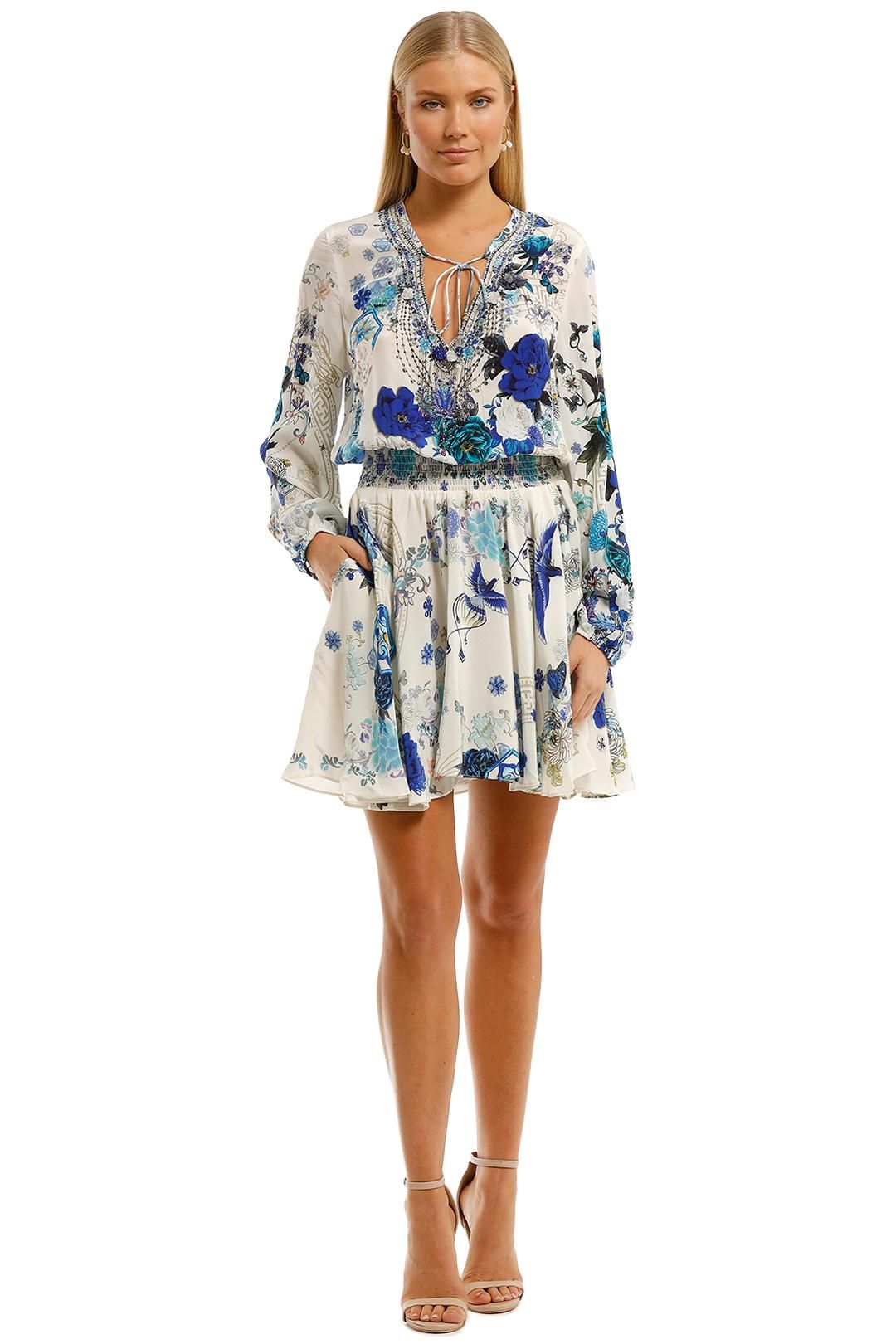 Shirred Relaxed Short Dress by Camilla for Hire | GlamCorner