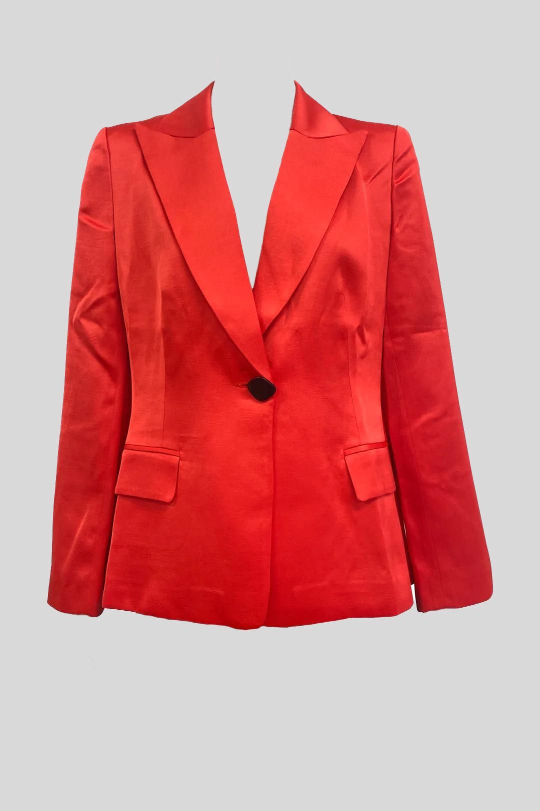 Buy Red Satin Jacket | Carla Zampatti | GlamCorner