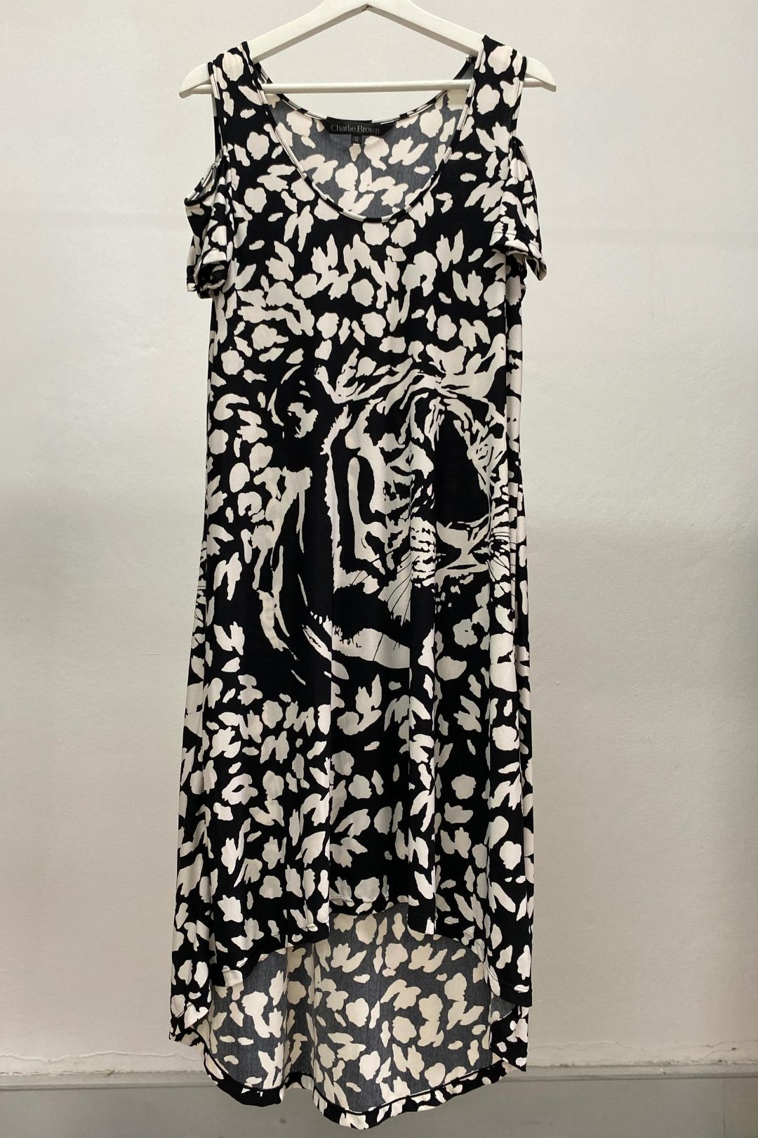 Buy Cold Shoulder Tiger Print Dress | Charlie Brown | GlamCorner