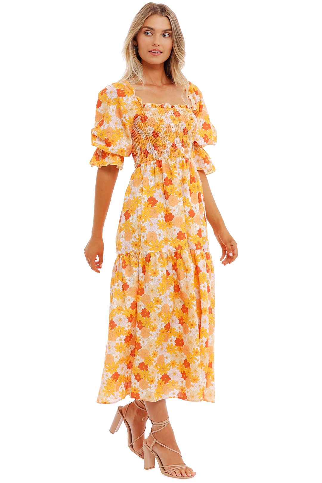 Hire Amber Dress in Seventies Floral | Charlie Holiday | GlamCorner