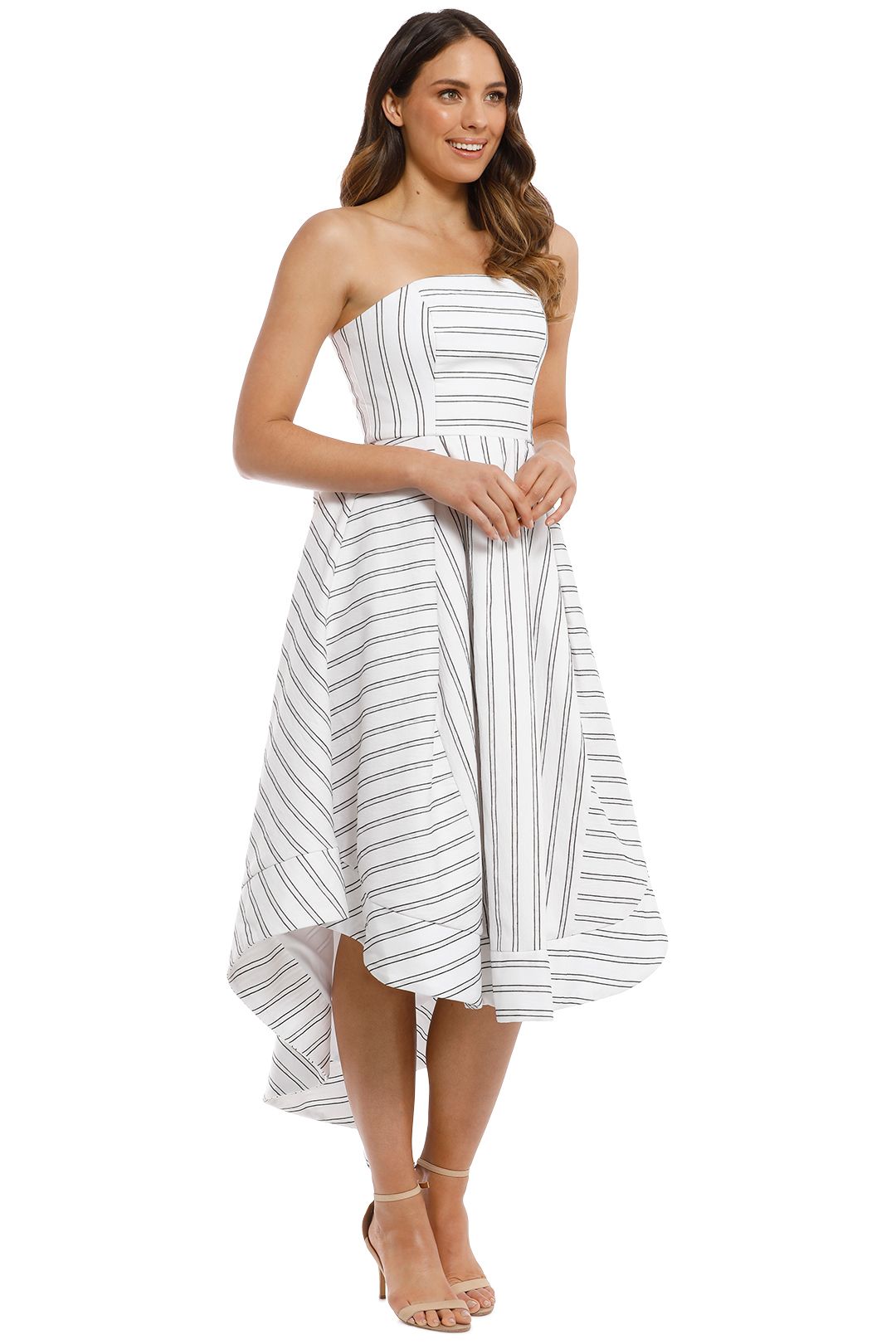 Moments Apart Gown in Ivory Stripe by C/MEO Collective for Hire