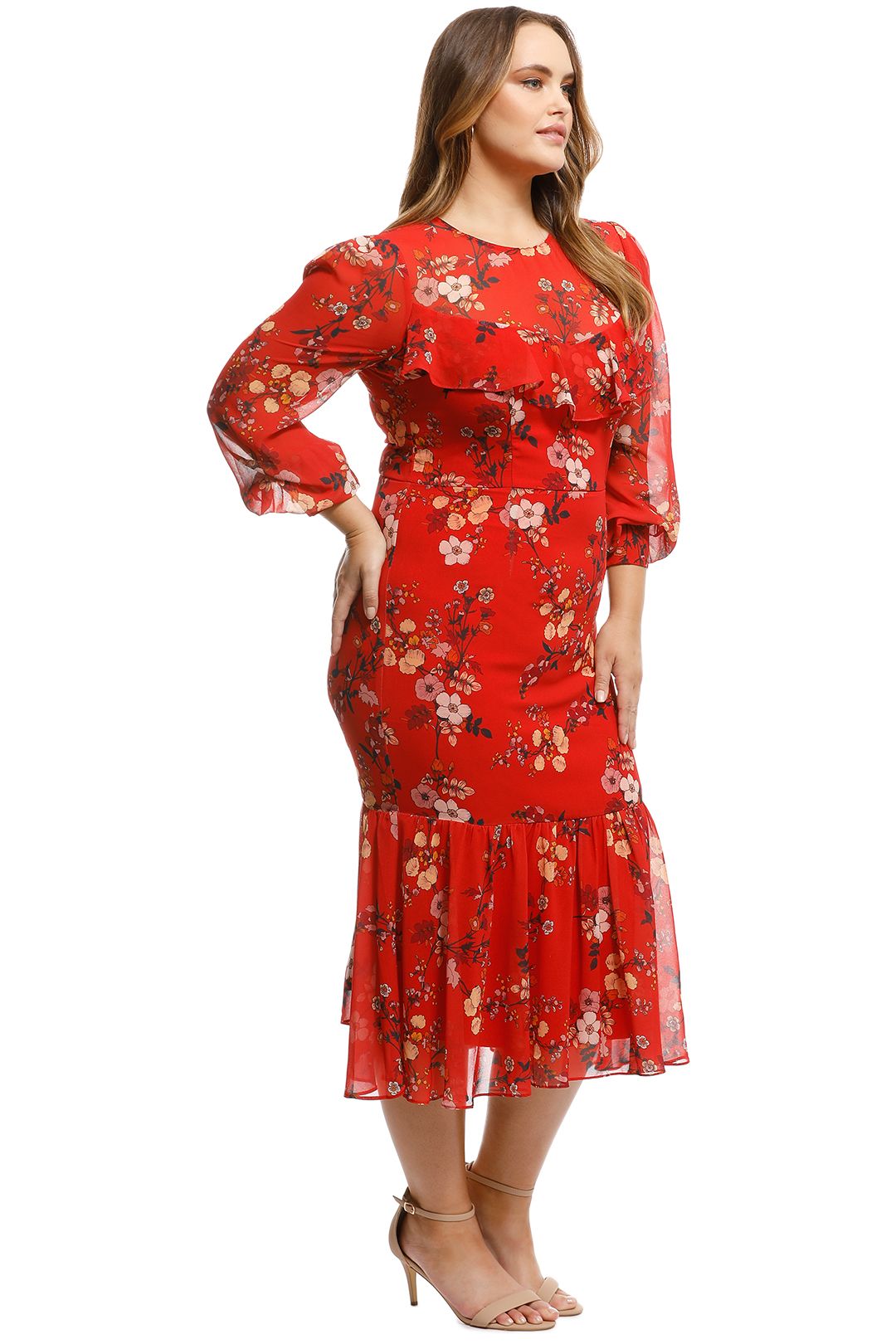 Disco Long Sleeve Fitted Midi Dress by Cooper St for Hire | GlamCorner