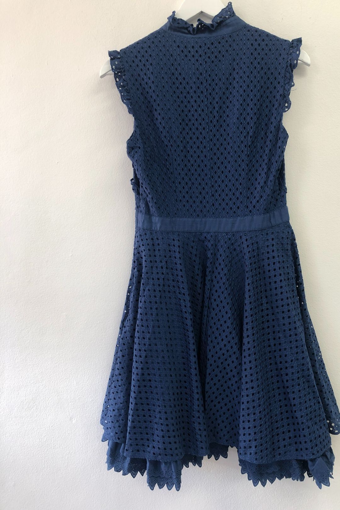 Buy Blue Lace Diamond Pattern Dress | Alannah Hill | GlamCorner