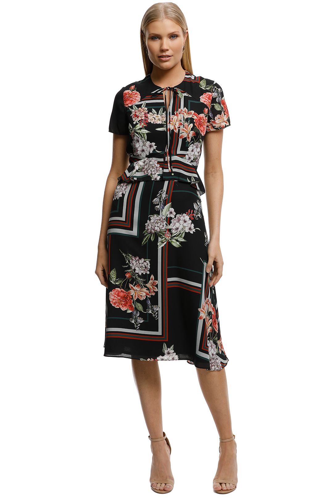 Floral Scarf Midi Dress by Cue for Hire | GlamCorner