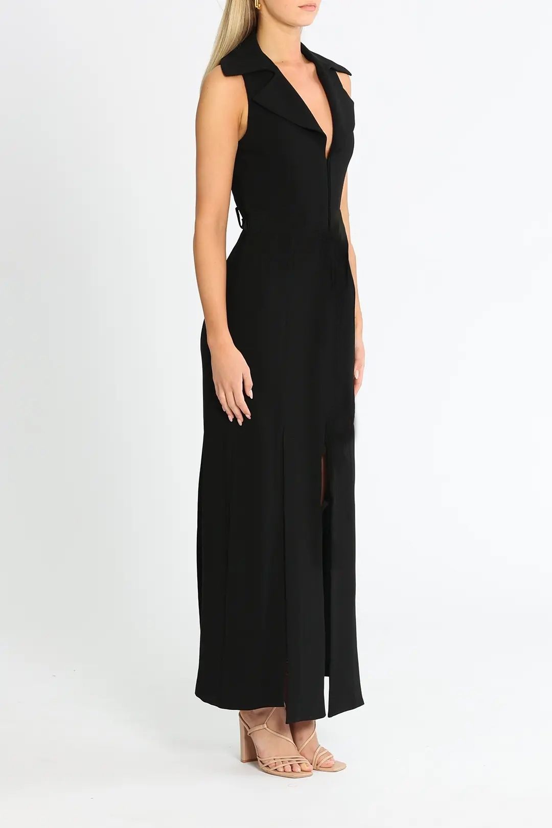 Hire Collared Maxi Dress in Black | Cue | GlamCorner