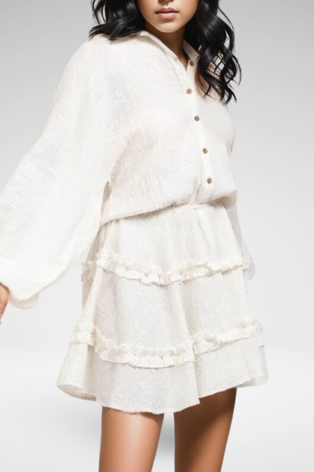 Hire Penzance Dress in Ecru | Daisy Says | GlamCorner