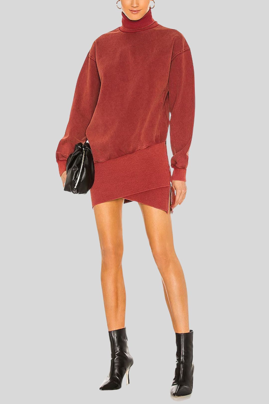 Buy Desreen Sweater Mini Dress in Red | Retrofete | GlamCorner