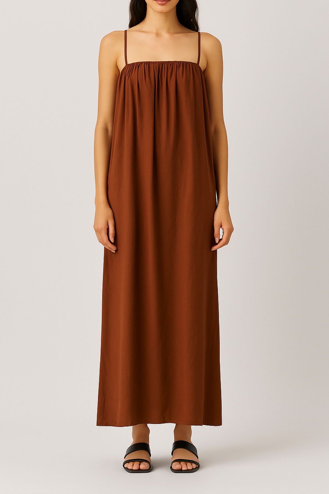 Hire Gathered Column Maxi Dress | Camill and Marc | GlamCorner