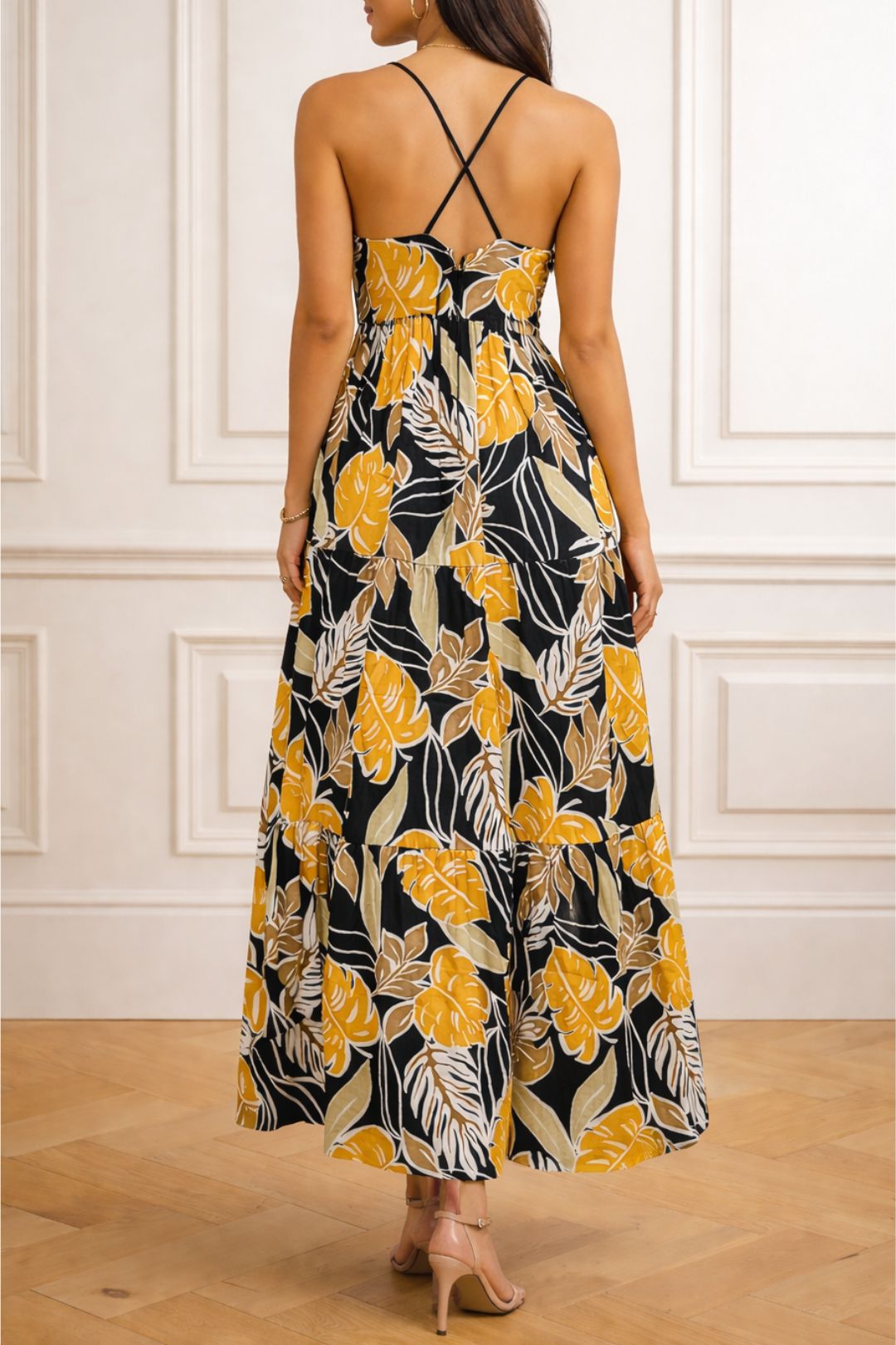 Hire Avoca Dress Palm Print | Hansen & Gretel | GlamCorner