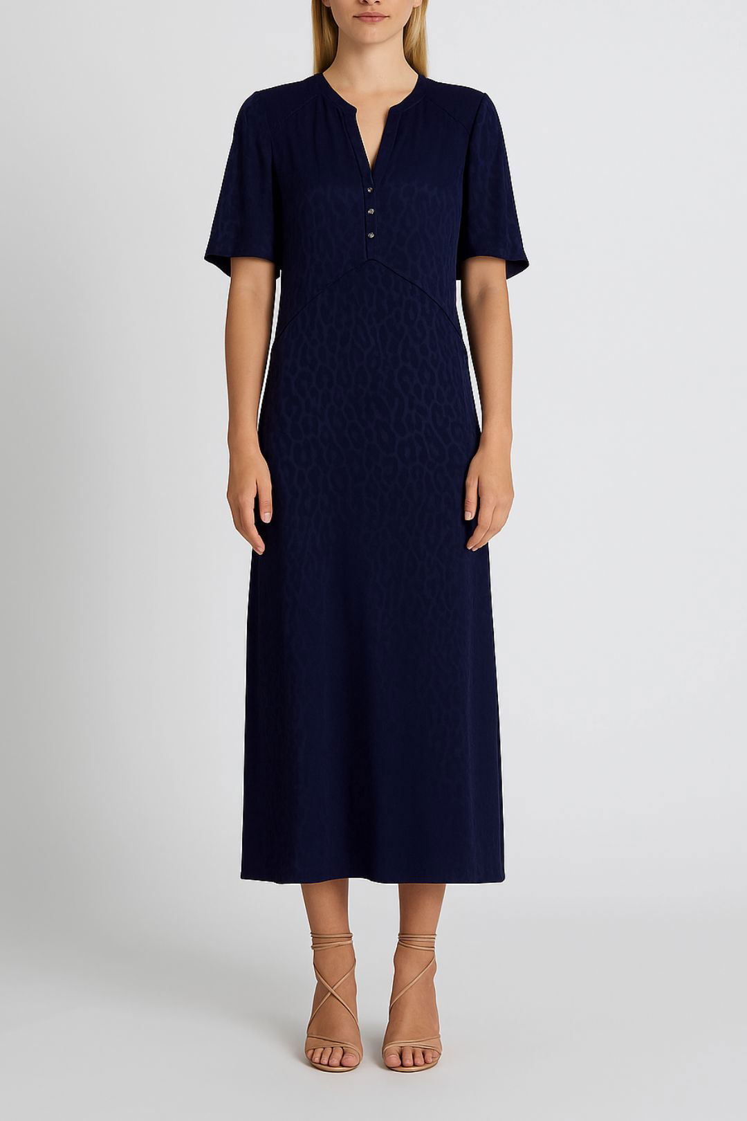 Hire Viscose Midi Dress in Indigo | Veronika Maine | GlamCorner