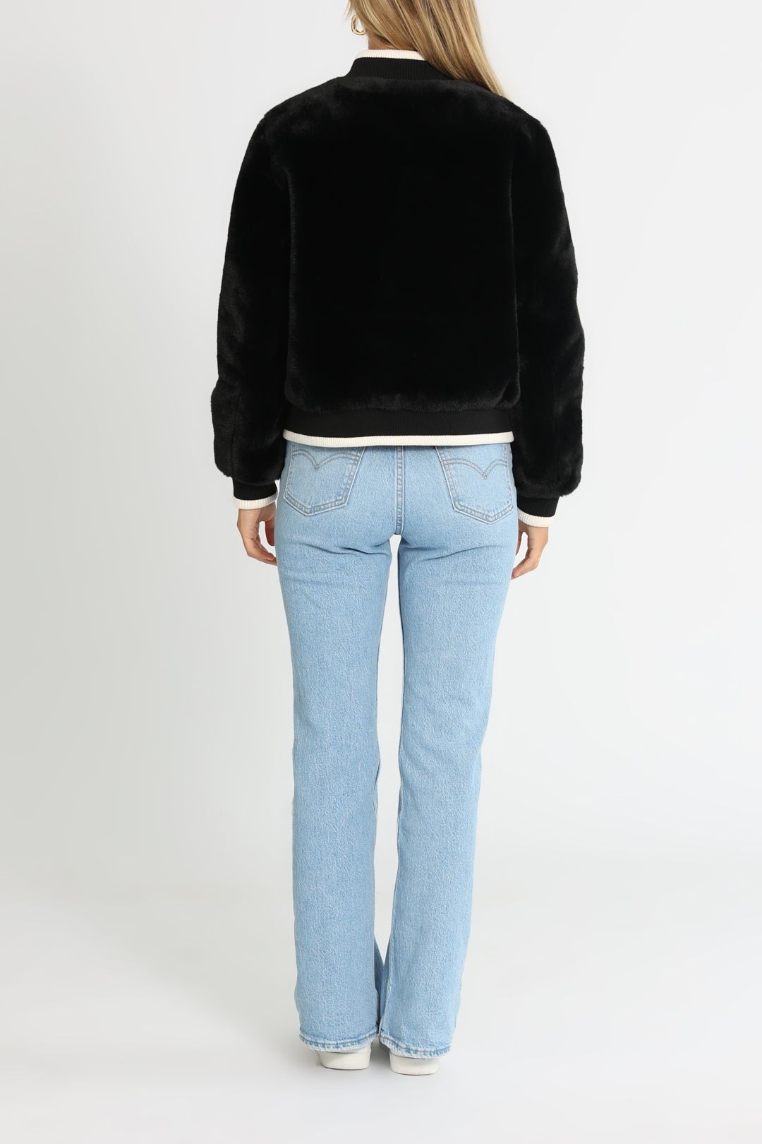 Hire Essential Faux Fur Bomber Jacket - Black | Ena Pelly | GlamCorner