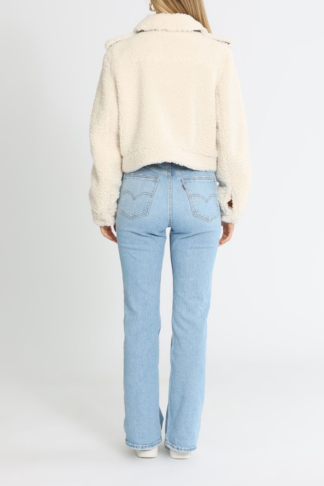 Hire Teddy Biker Jacket in Bone | Ena Pelly | GlamCorner