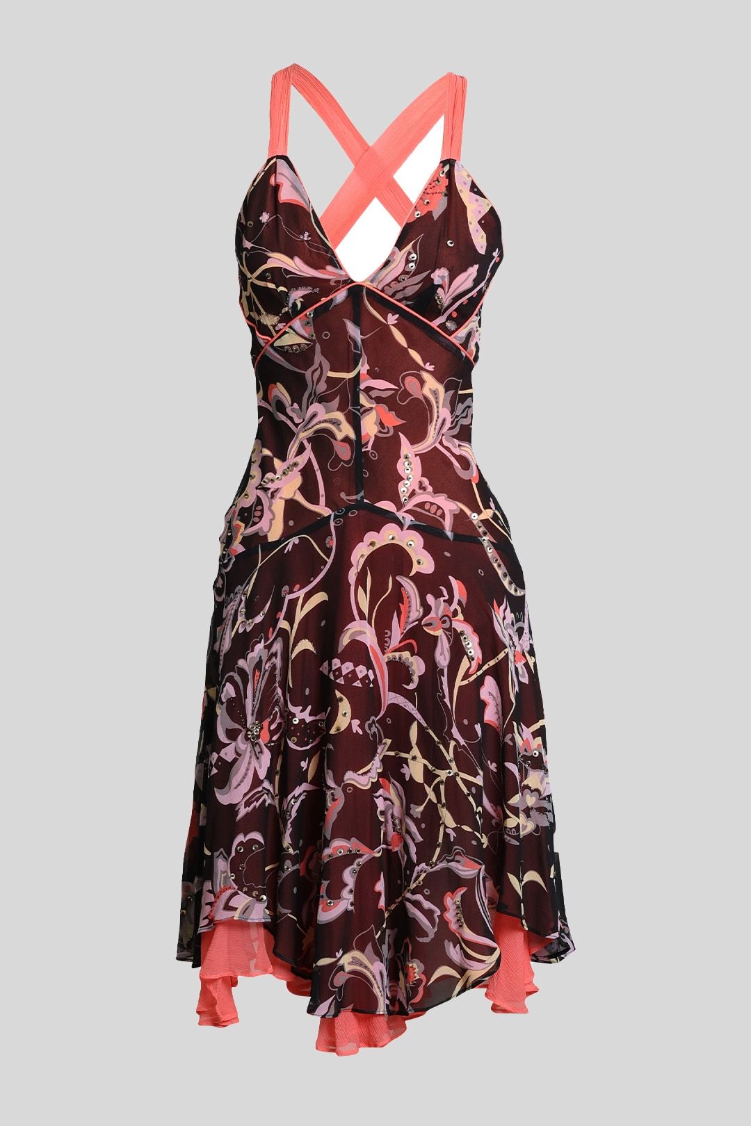 Buy Floral Print Silk Sleeveless Party Dress | Esprit | GlamCorner