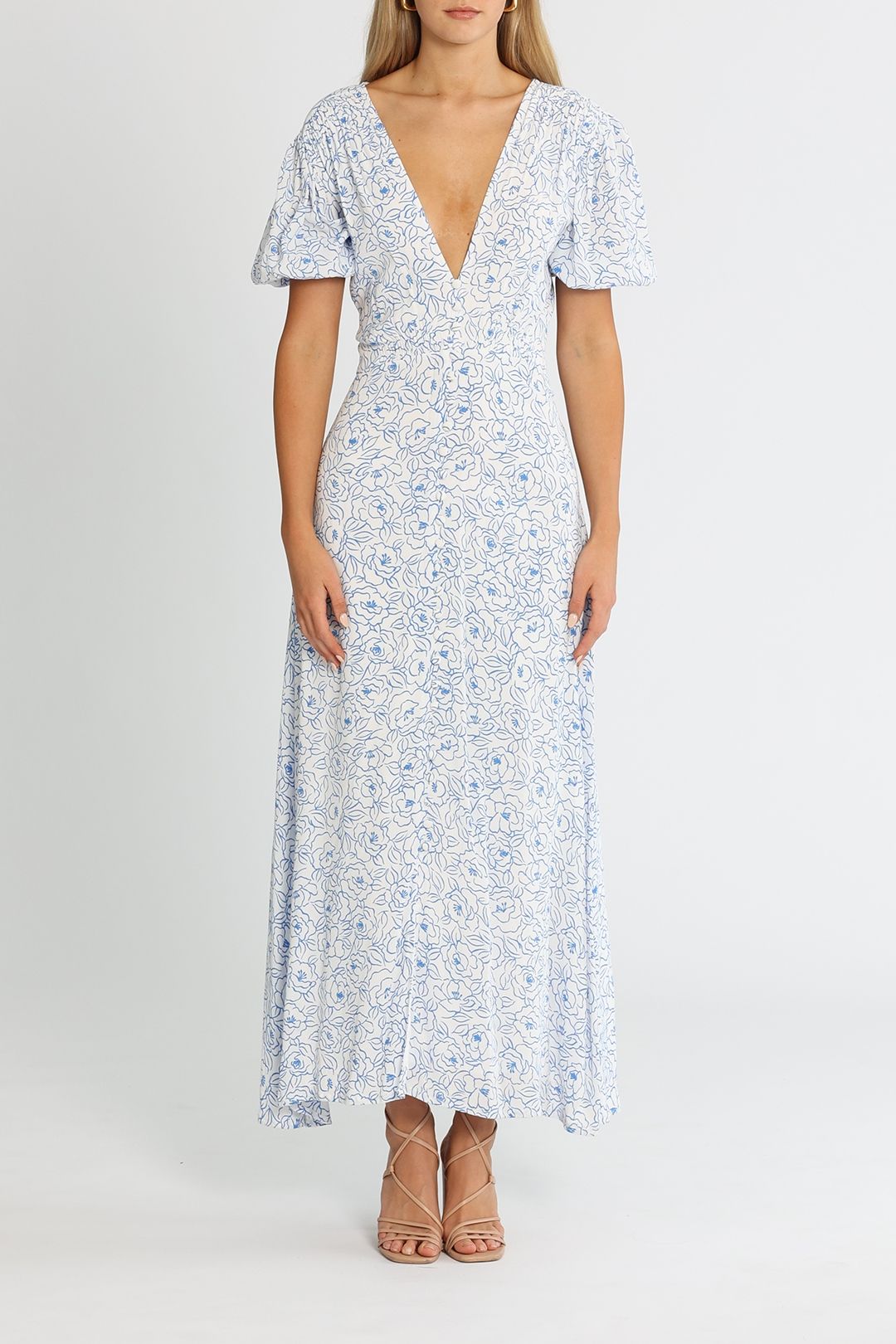 Hire Bellavista Midi Dress in Martine Floral Print | Faithfull | GlamCorner